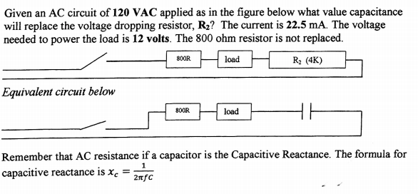 Capacitive reactance. 1)Given an AC circuit of 120 | Chegg.com