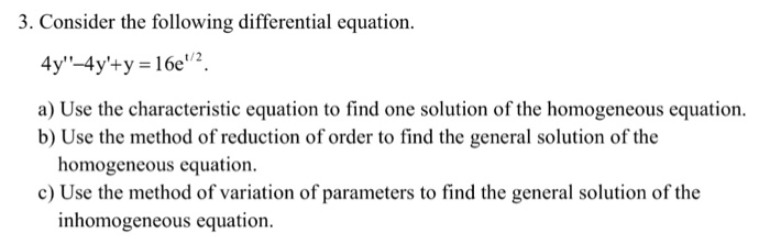 Solved Consider the following differential equation. | Chegg.com