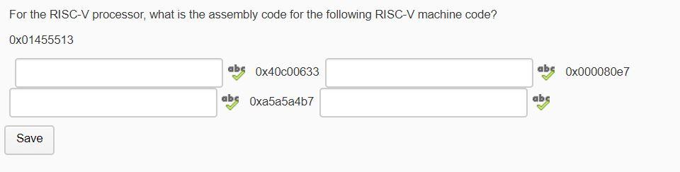For the RISC-V processor, what is the assembly code | Chegg.com