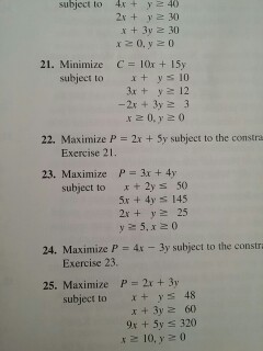 Solved subject to 4 y 40 2w y 2 30 3 2 30 x 0, y 20 or 15y | Chegg.com
