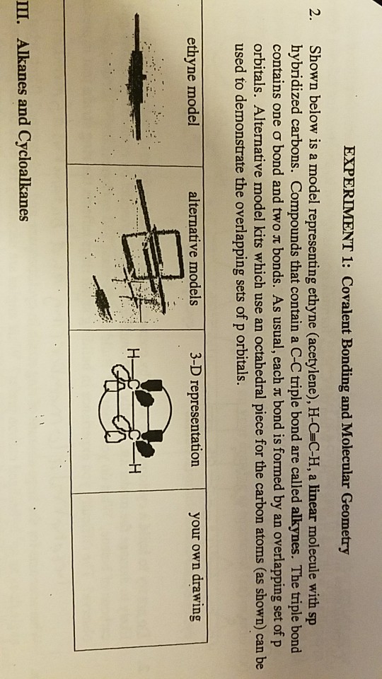 EXPERIMENT 1: Covalent Bonding and Molecular Geometry | Chegg.com