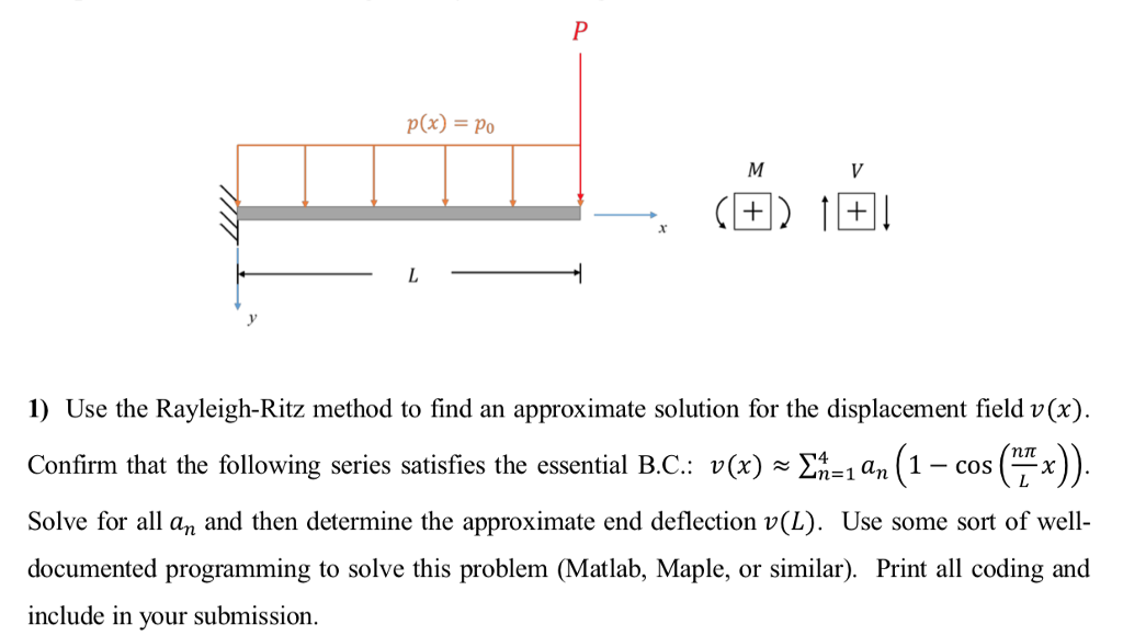 p(x)-po 1) Use the Rayleigh-Ritz method to find an | Chegg.com