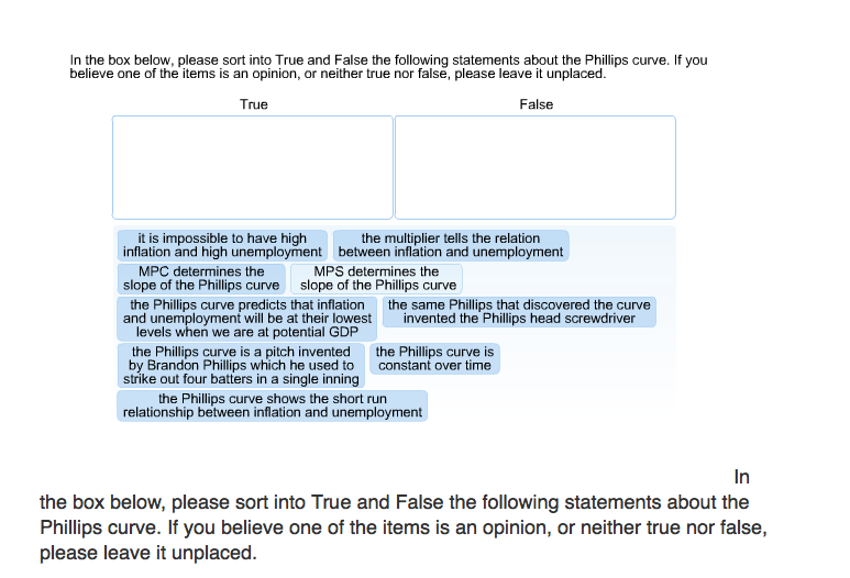 Solved In the box below, please sort into True and False the | Chegg.com Solved In the box below, please sort into True and False the | Chegg.com