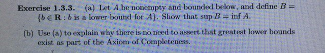 Solved (a) Let A be nonempty and bounded below, and define B | Chegg.com
