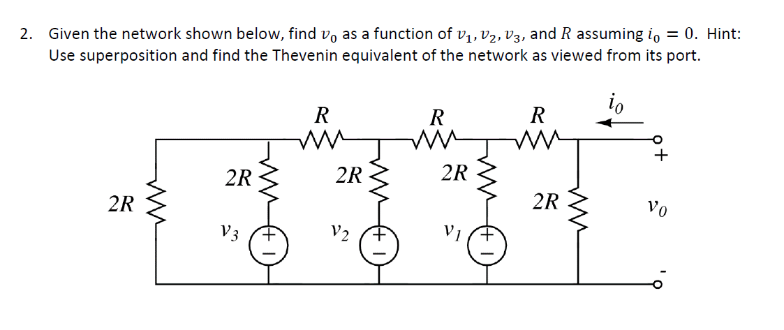 Solved 2. Given the network shown below, find v0 as a | Chegg.com