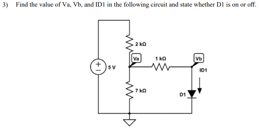 Solved Find the value of Va, Vb, and IDI in the following | Chegg.com