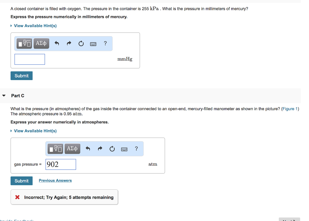 Solved A closed container is filled with oxygen. The | Chegg.com