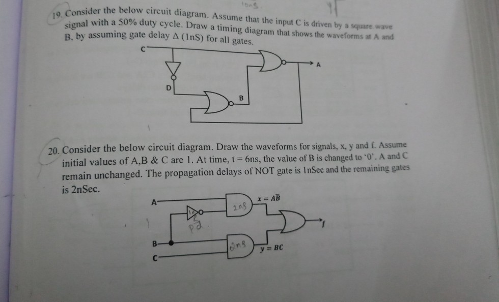 Solved signa B. by assuming gate delay A (InS) for all | Chegg.com