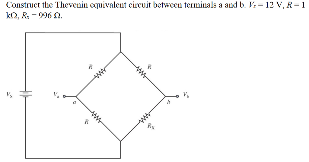 Solved Construct the Thevenin equivalent circuit between | Chegg.com