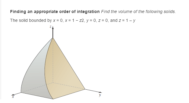 Solved Finding an appropriate order of integration Find the | Chegg.com