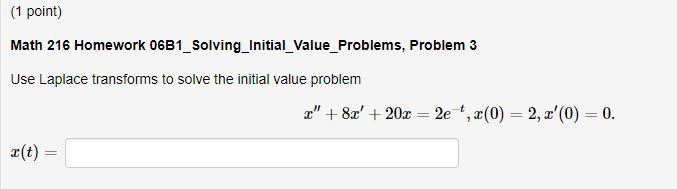Solved Use Laplace transforms to solve the initial value | Chegg.com