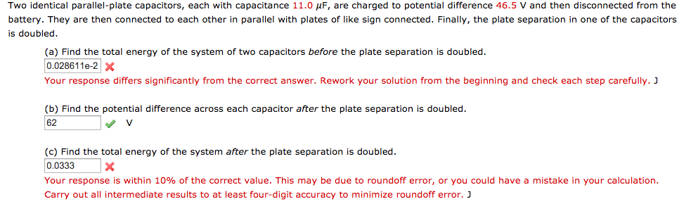 Solved Two identical parallel-plate capacitors, each with | Chegg.com