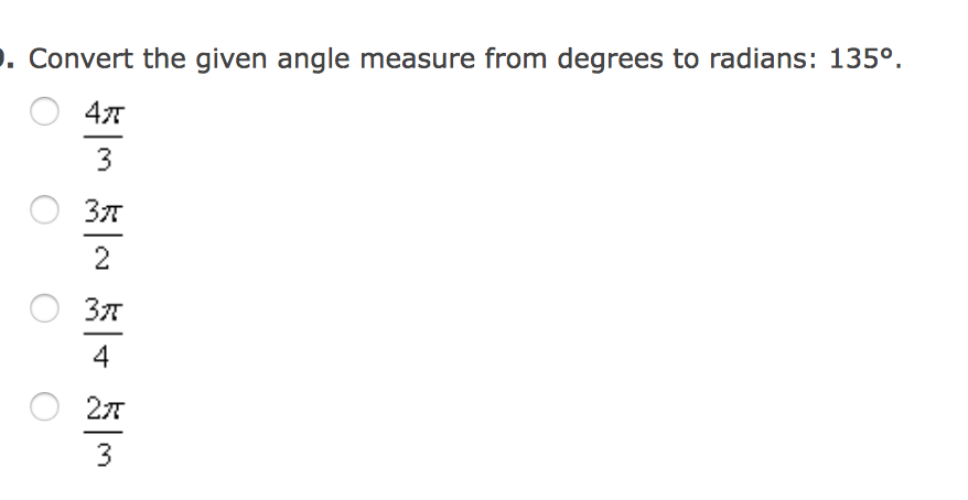Solved Convert the given angle measure from degrees to | Chegg.com