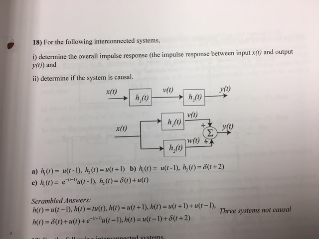 Solved O 18) For the following interconnected systems i) | Chegg.com
