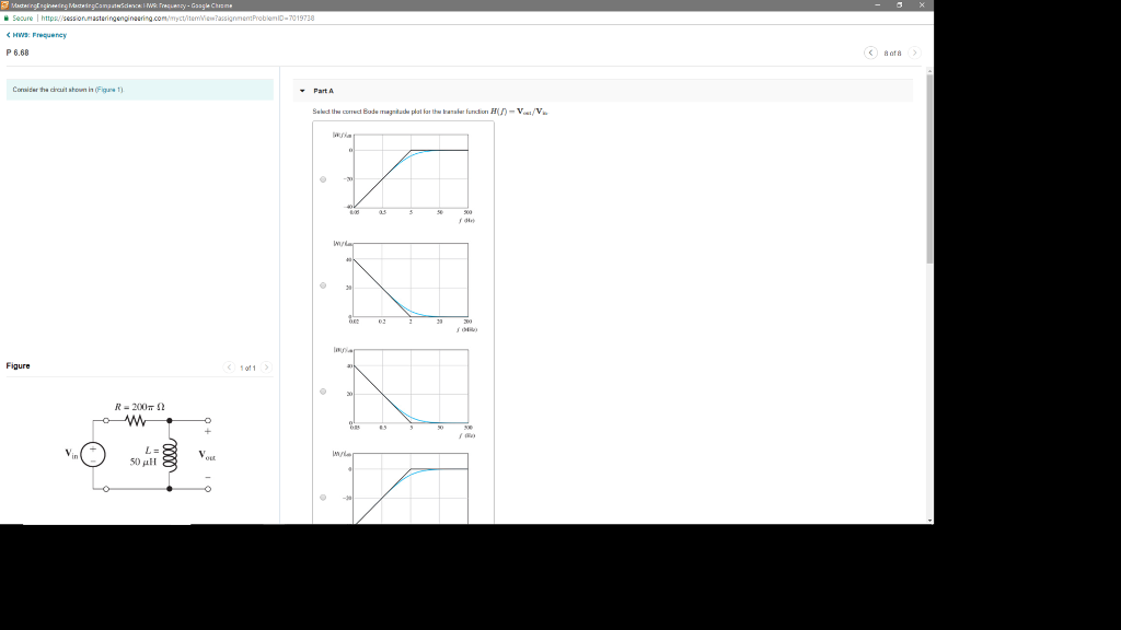Solved: Part A Select The Correct Bode Magnitude Plot For ... | Chegg.com