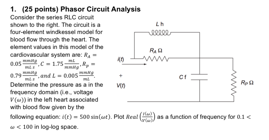 1. (25 points) Phasor Circuit Analysis Consider the | Chegg.com 1. (25 points) Phasor Circuit Analysis Consider the | Chegg.com