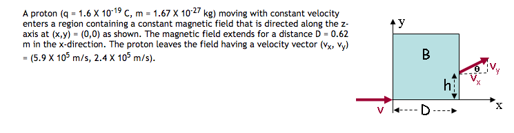 Solved A proton (q 1.6 x 10 19 c, m 1.67 x 10 27 kg) moving | Chegg.com