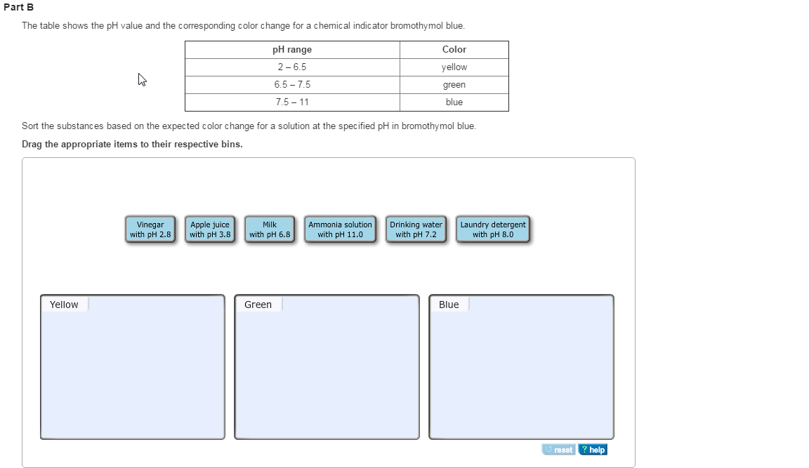 Solved The table shows respective color change when a | Chegg.com