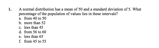 Solved A normal distribution has a mean of 50 and a standard | Chegg.com