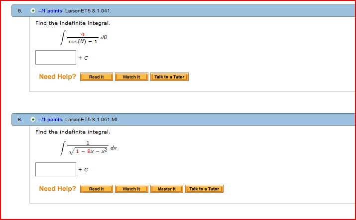 Solved Find the indefinite integral. Integral 4/cos (theta) | Chegg.com