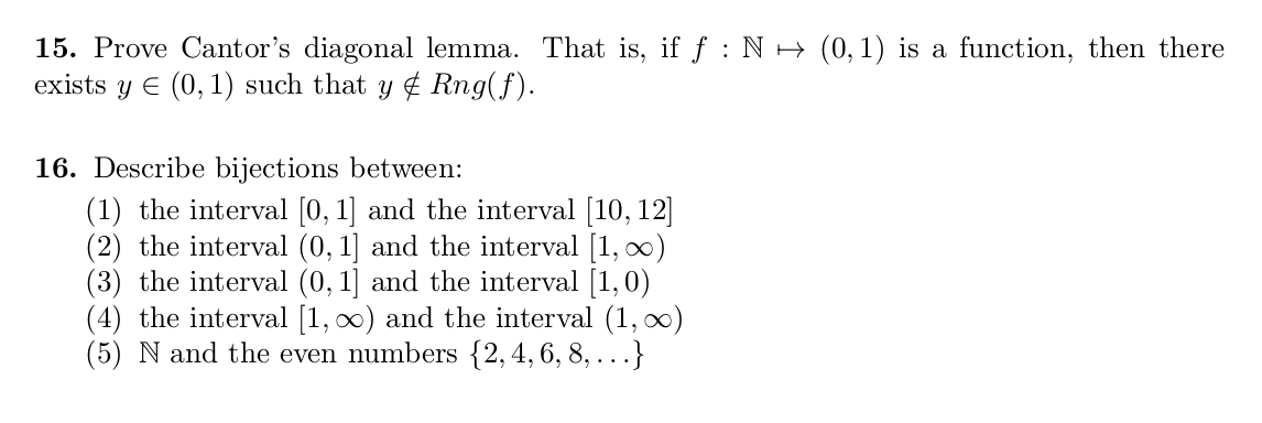 Solved 15. Prove Cantor?s diagonal lemma. That is, if f : N | Chegg.com
