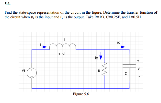Solved Find The State Space Representation Of The Circuit In