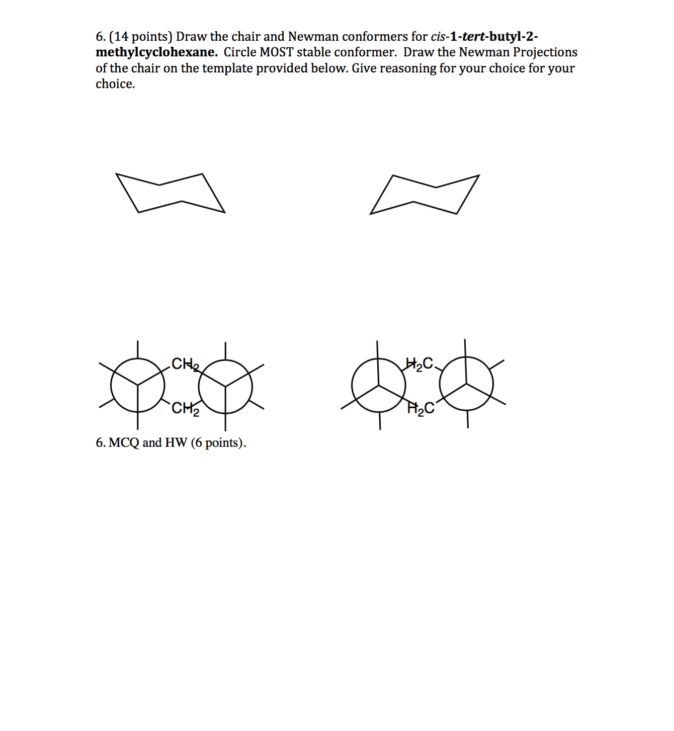 Methylcyclohexane Newman Projection