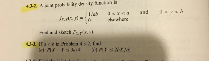 Solved A joint probability density function is f_x, y(x, | Chegg.com