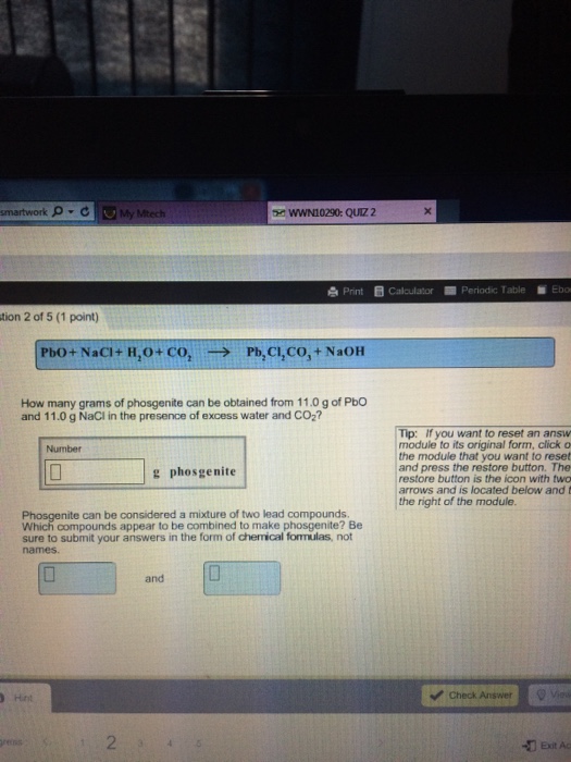 Solved How many grams of phosgenite can be obtained from | Chegg.com