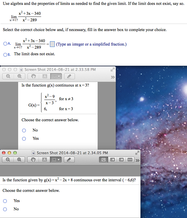 Solved Use algebra and the properties of limits as needed to | Chegg.com