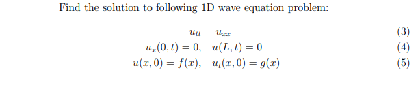 Solved Find the solution to following 1D wave equation | Chegg.com