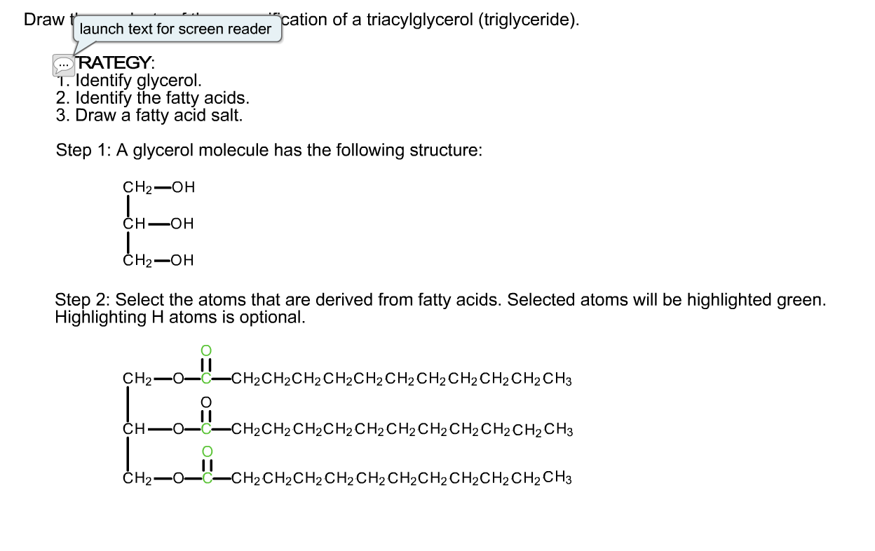 Solved Draw of a triacylglycerol (triglyceride). Identify | Chegg.com