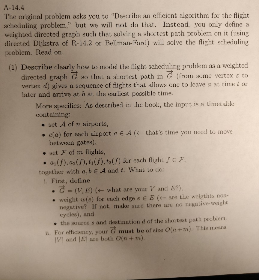 Solved A-14.4 scheduling problem," but we will not do that. | Chegg.com