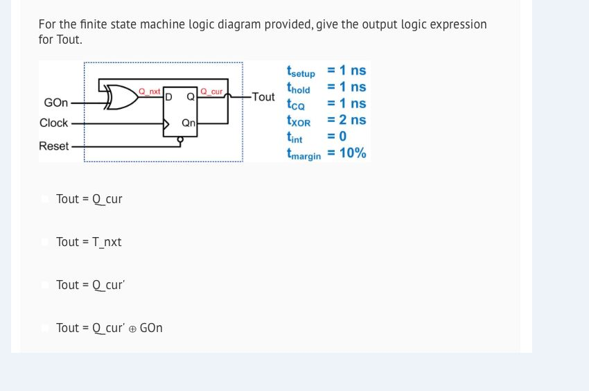 Solved For the finite state machine logic diagram provided, | Chegg.com