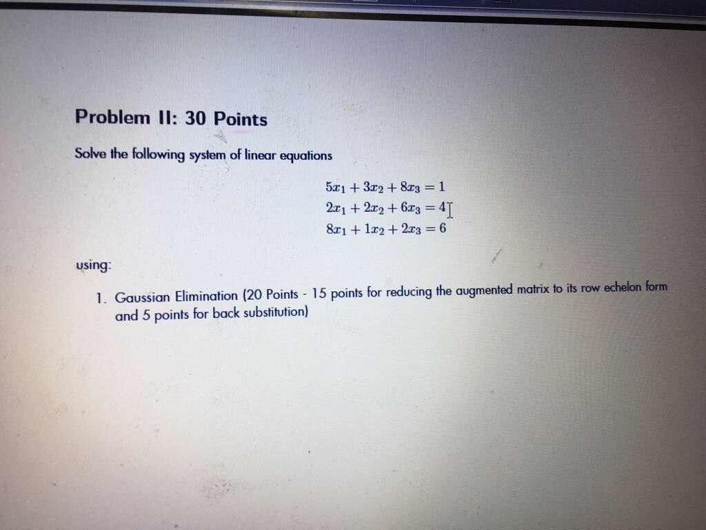 Solved Solve the following system of linear equations 5x_1 | Chegg.com