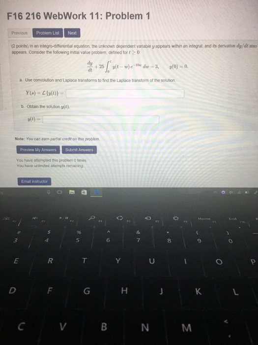 Solved F16 216 Webwork 11 Problem 1 Ous Problem List Next 