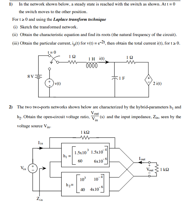 Solved In the network shown below, a steady state is reached | Chegg.com