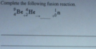 Solved Complete the following fusion | Chegg.com