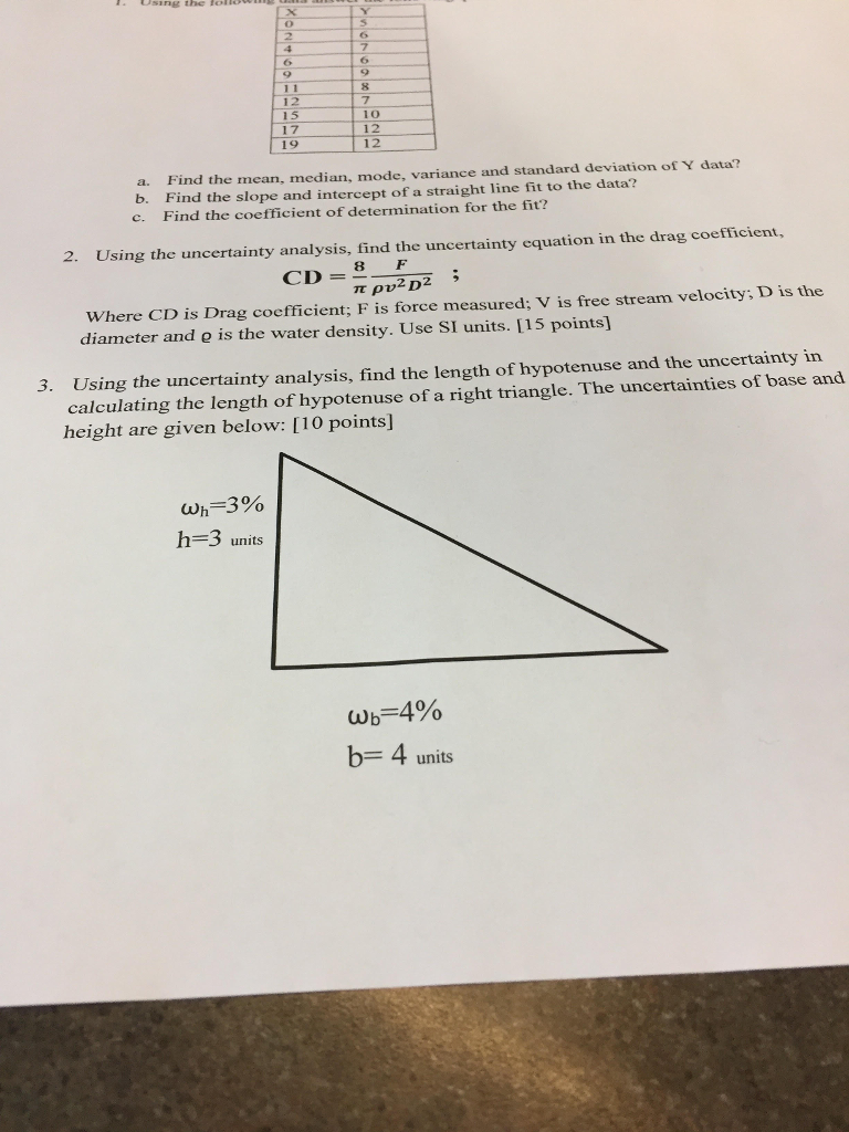 Solved Using the uncertainty analysis, find the uncertainty | Chegg.com