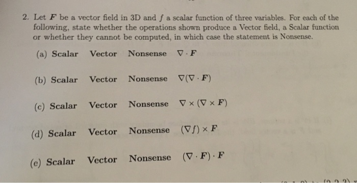 Solved Let F Be A Vector Field In 3d And F A Scalar Function
