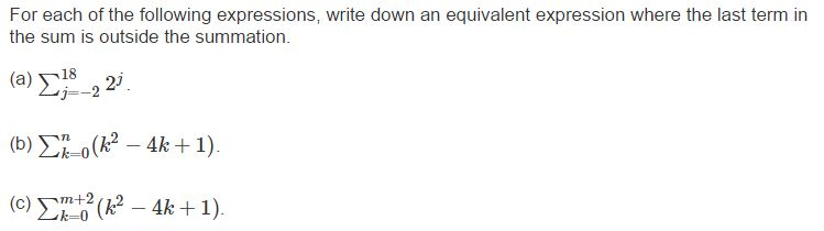 Solved For each of the following expressions, write down an | Chegg.com