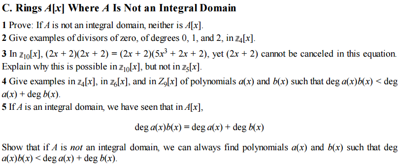 Solved Prove: If A is not an integral domain, neither is | Chegg.com