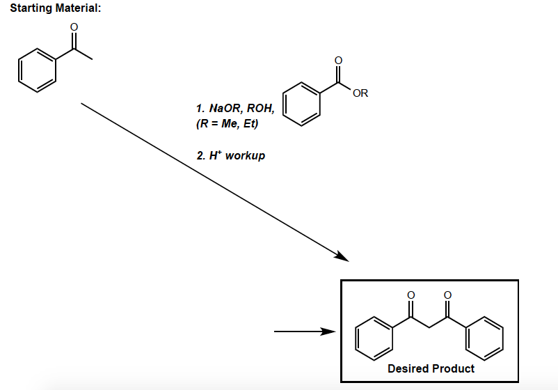 Solved Starting Material: 1. NaOR, ROH, (R Me, Et) 2. H* | Chegg.com
