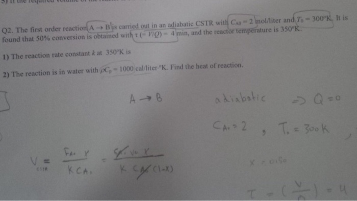 Solved The first order reaction A rightarrow B is carried | Chegg.com