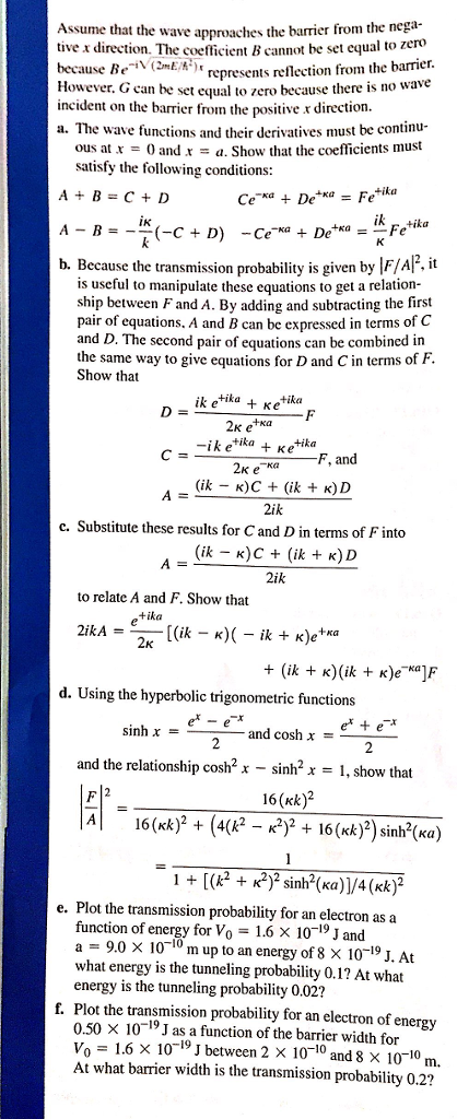 Solved In this problem, you will calculate the transmission | Chegg.com