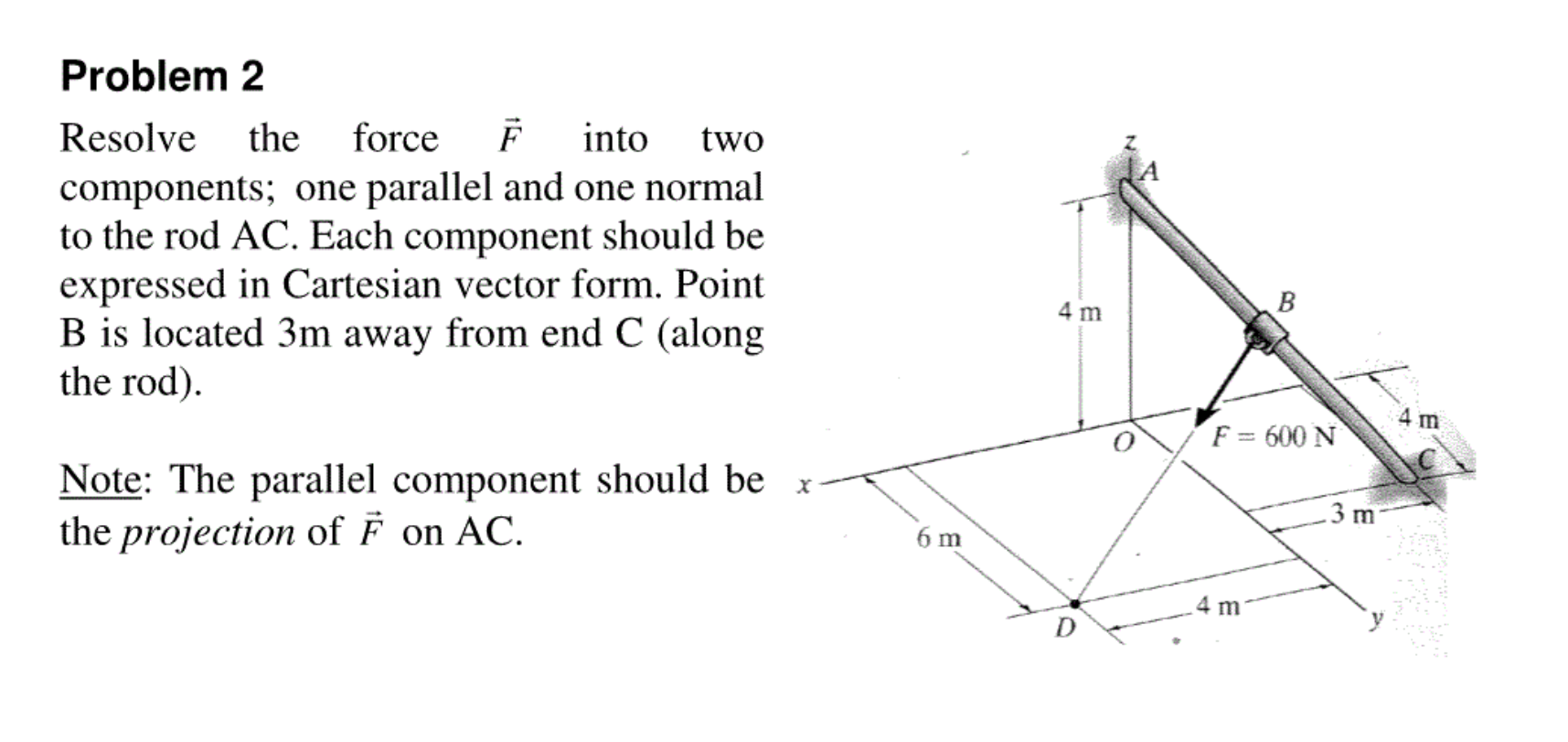 Solved Resolve the force F into two components; one parallel | Chegg.com