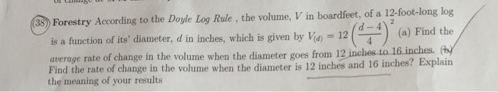 Solved Forestry According to the Doyle Log Rule, the volume. | Chegg.com