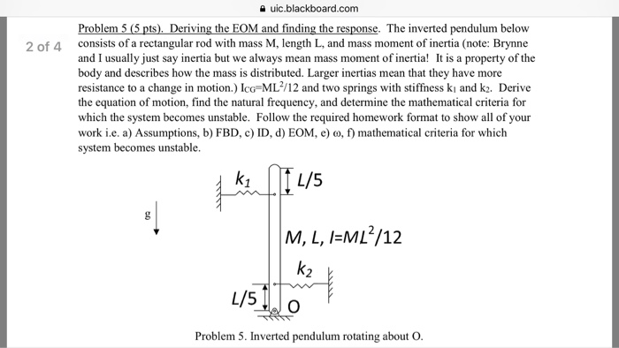 Solved Deriving the EOM and finding the response. The | Chegg.com