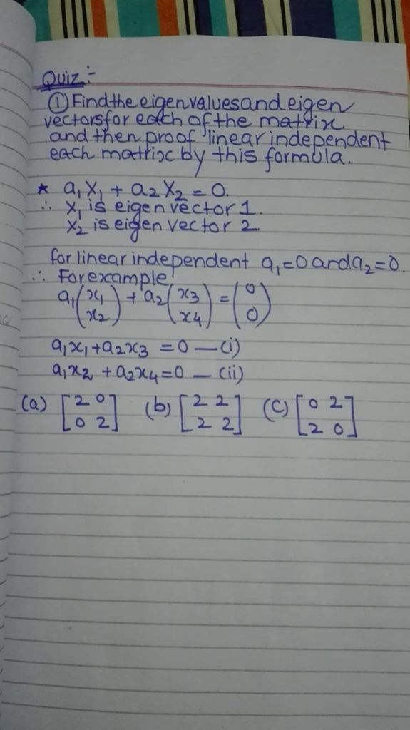 Solved Find the eigenvalues and eigenvectors for each of the | Chegg.com