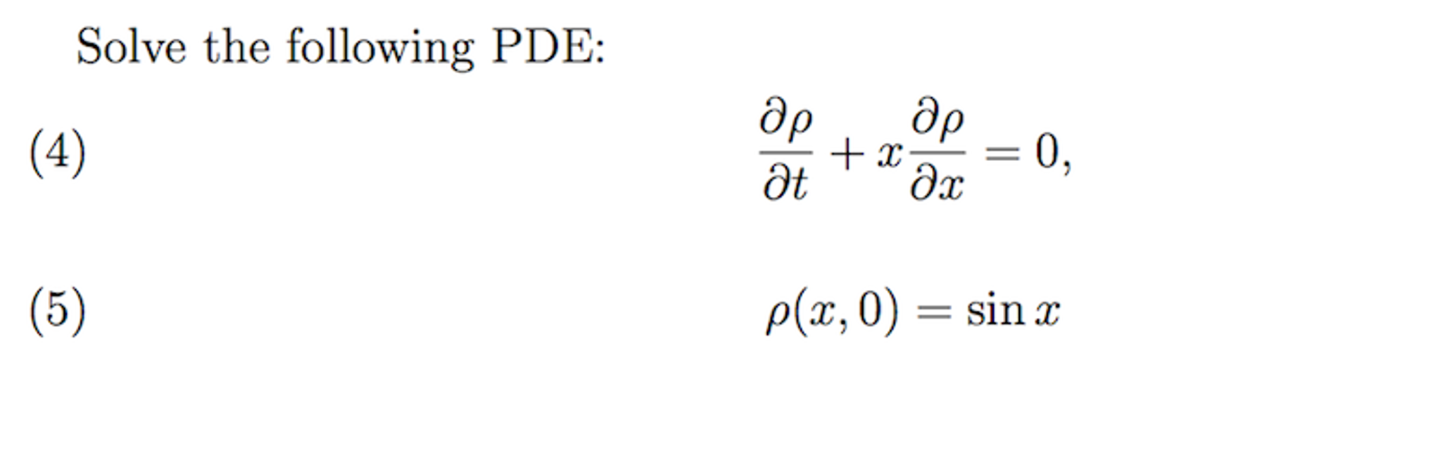 Solved Solve the following PDE: partial differential | Chegg.com